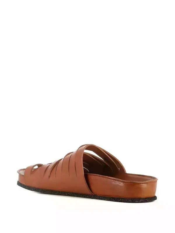 PANTANETTI Strappy Leather Sandals - Brown