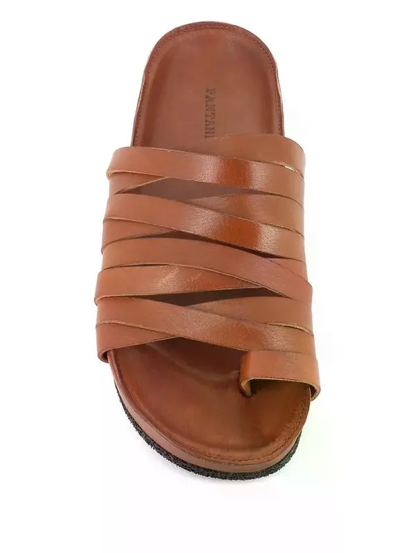 PANTANETTI Strappy Leather Sandals - Brown