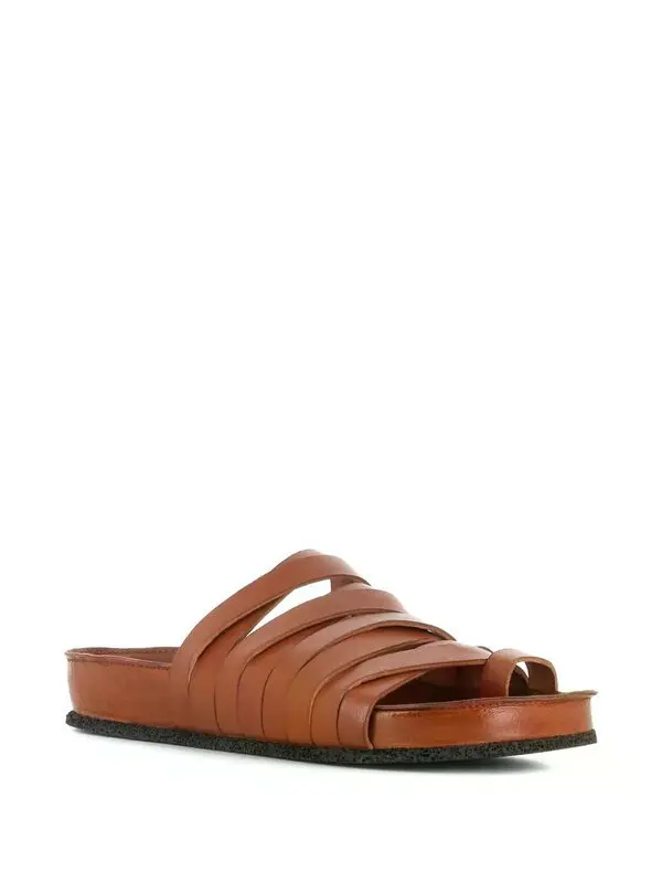 PANTANETTI Strappy Leather Sandals - Brown