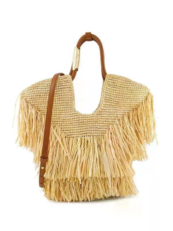Zimmermann Fringed Straw Handbag