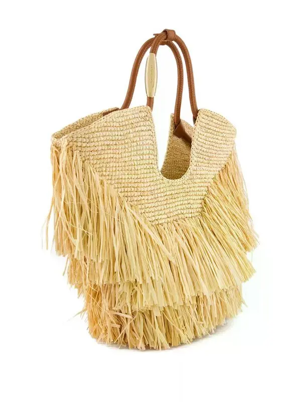 Zimmermann Fringed Straw Handbag