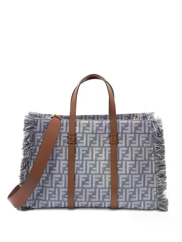 Fendi Logo-jacquard Tote Bag - Blue
