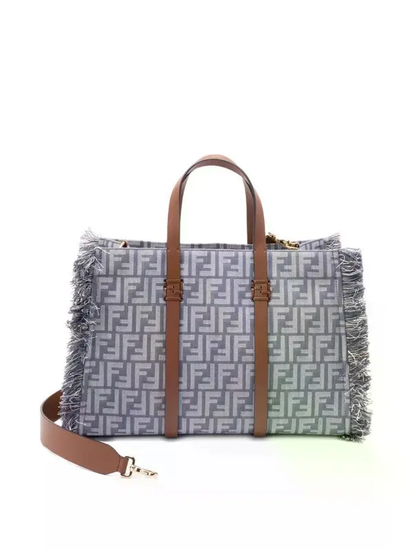 Fendi Logo-jacquard Tote Bag - Blue