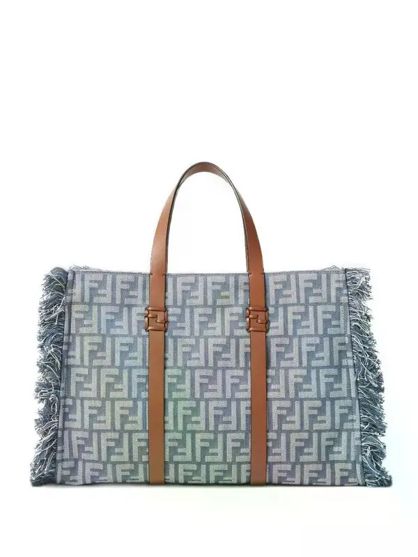 Fendi Logo-jacquard Tote Bag - Blue