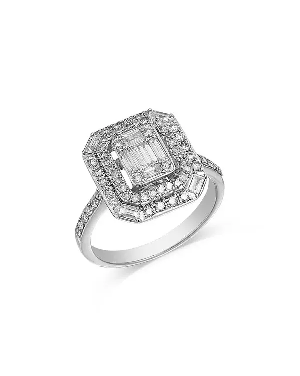 Bloomingdale'S Diamond Halo Ring, 0.88 Tcw - White
