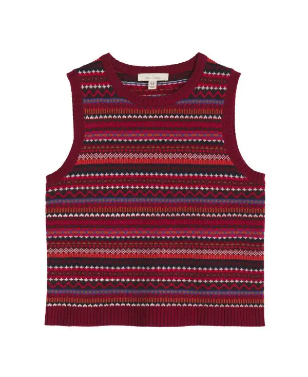 SEASALT CORNWALL Percella Cove Sleeveless Vest - Star Jasmine Carmine Nutmeg