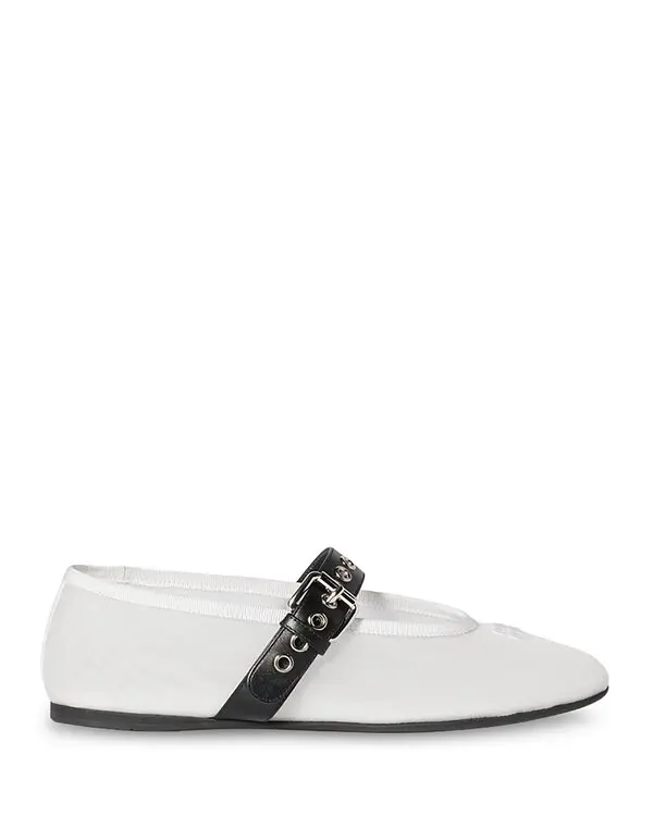 Miu Miu Buckled Mary Jane Flats - Bianco