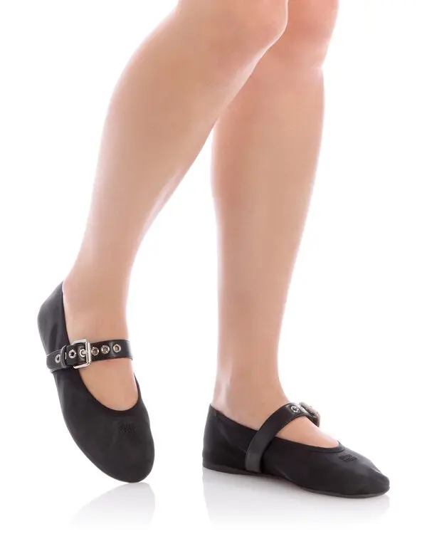 Miu Miu Mary Jane Flats - Nero
