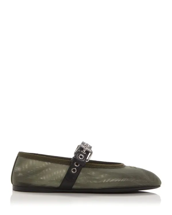 Miu Miu Mary Jane Flat - Olive