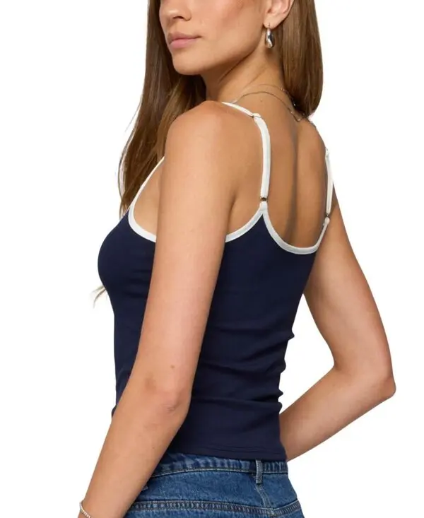 EDIKTED 76 Contrast Tank Top - Navy