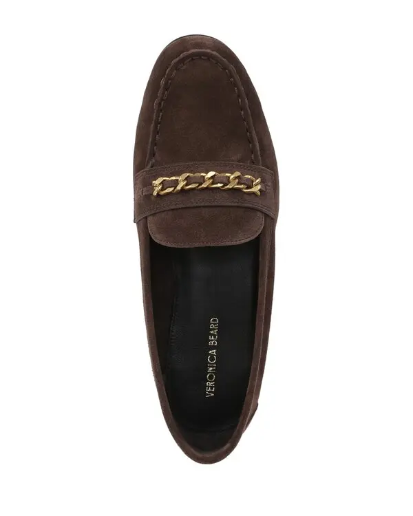 Veronica Beard Penny Chain Loafer Flats - Espresso
