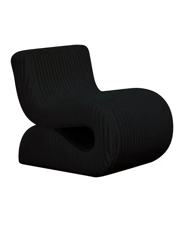 TOV FURNITURE Senna Oversized Corduroy Accent Chair - Black