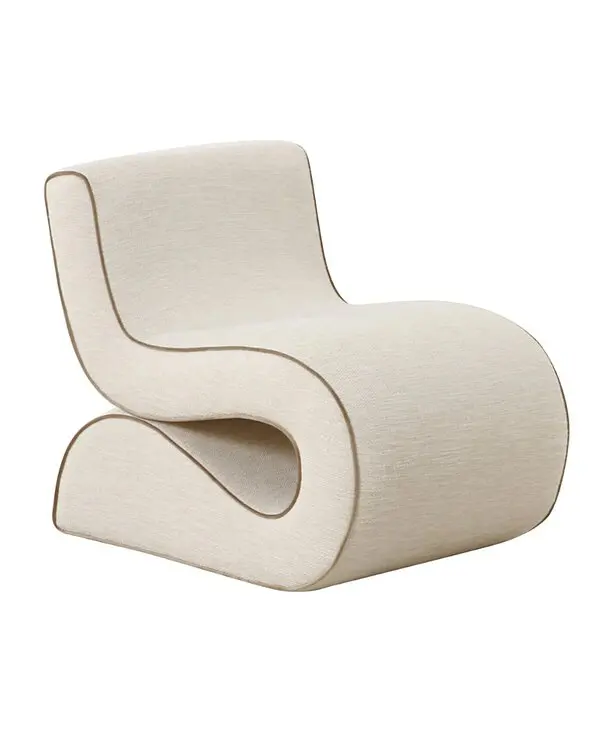 TOV FURNITURE Senna Oversized Corduroy Accent Chair - Cream And Brown