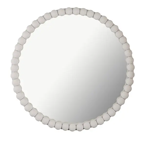 TOV FURNITURE Baria Round Mirror - White