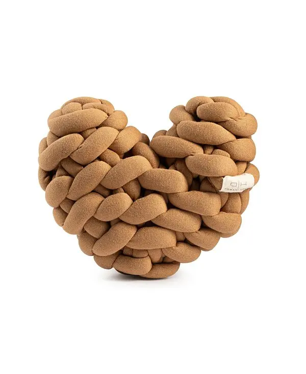 DOMANI HOME Knit Heart Knot Pillow - Taupe