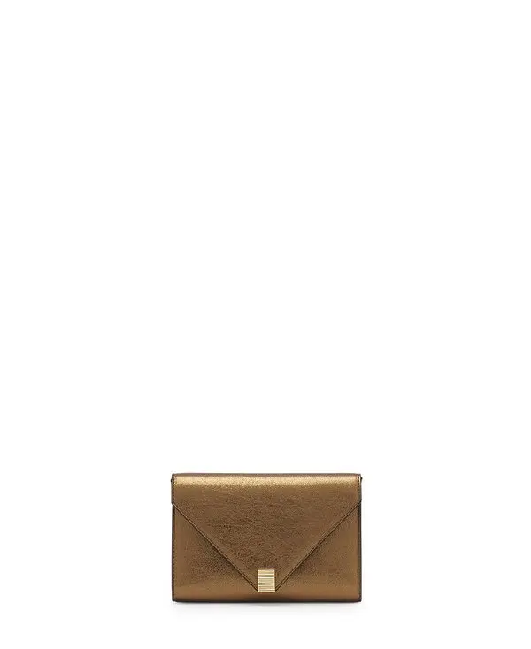 LANVIN Concerto Arpege Wallet Bag In Metallic Grained Leather - Bronze