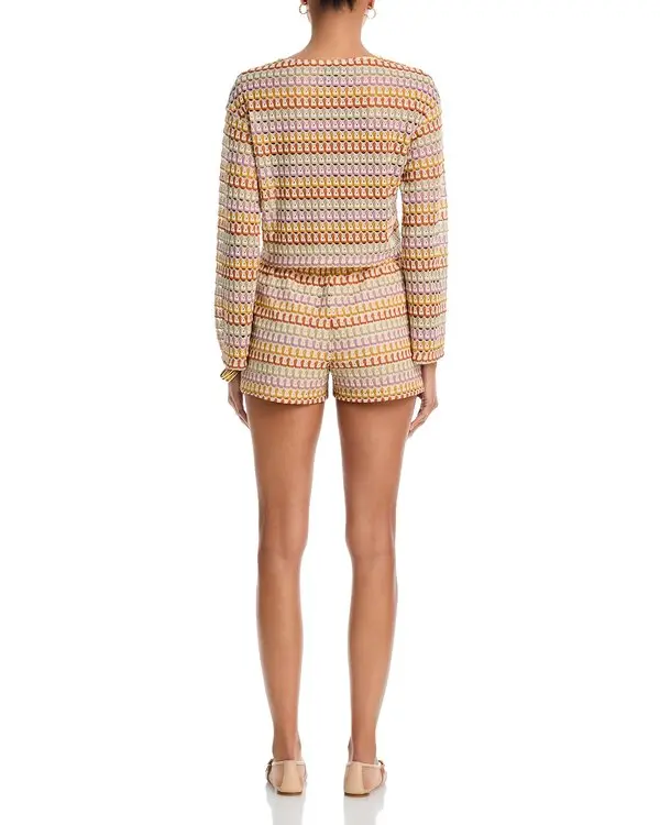 Aqua Crochet Knit Top - Multi