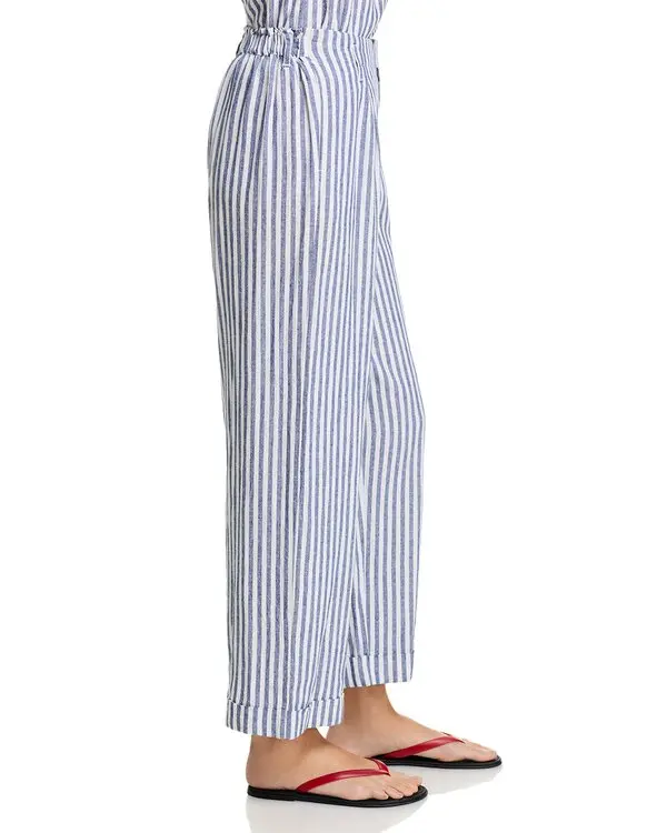 Aqua Ankle Wide-leg Linen-viscose Pants