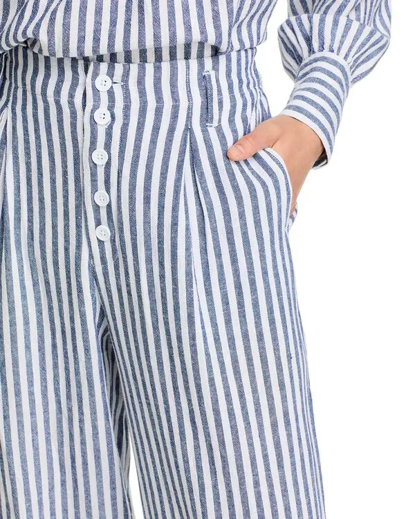 Aqua Ankle Wide-leg Linen-viscose Pants