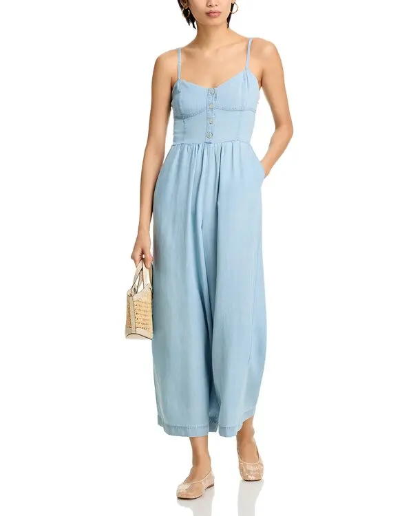 Aqua Chambray Jumpsuit