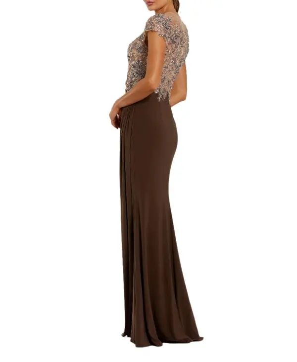 Mac Duggal Jersey Gown With Crystal Applique