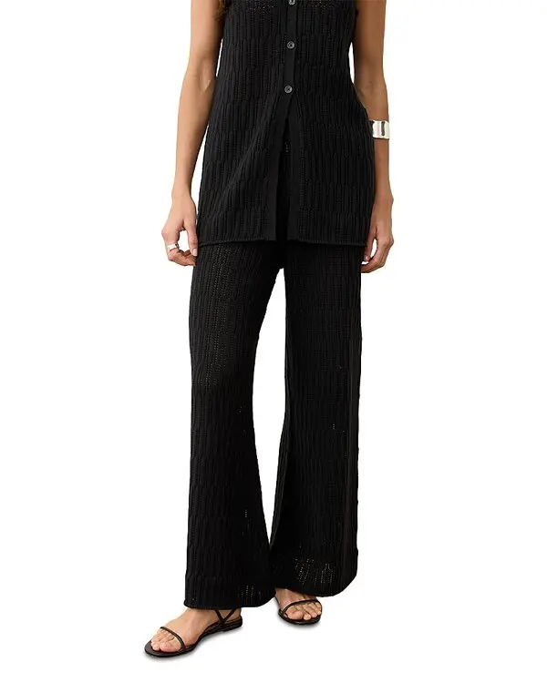 Marine Layer Ray Open Knit Sweater Pants - Black