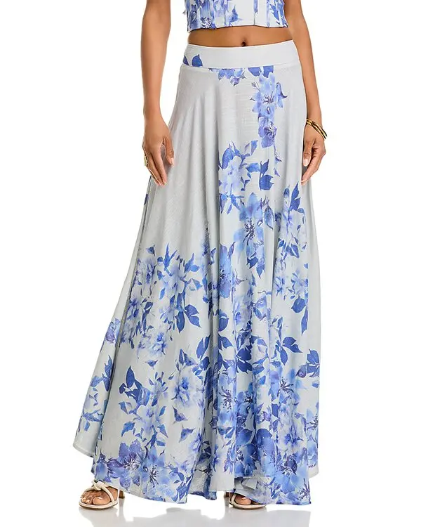 Aqua Floral Skirt