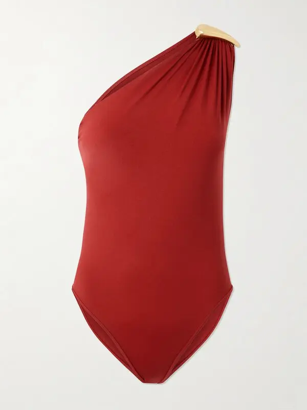 Bottega Veneta One-shoulder Swimsuit With Embellishment - Red