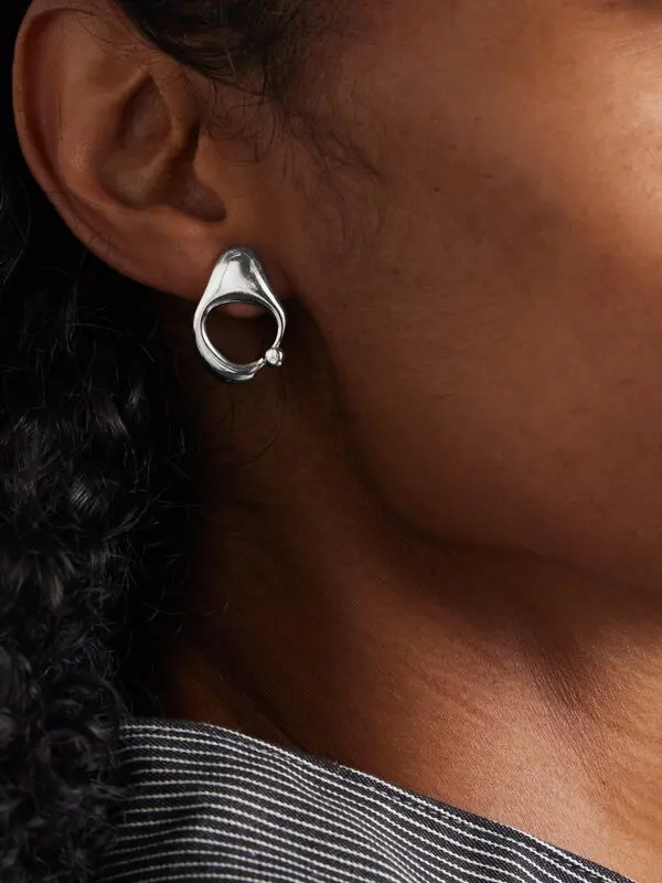 YSSO Droplet Mist Sterling Hoop Earrings