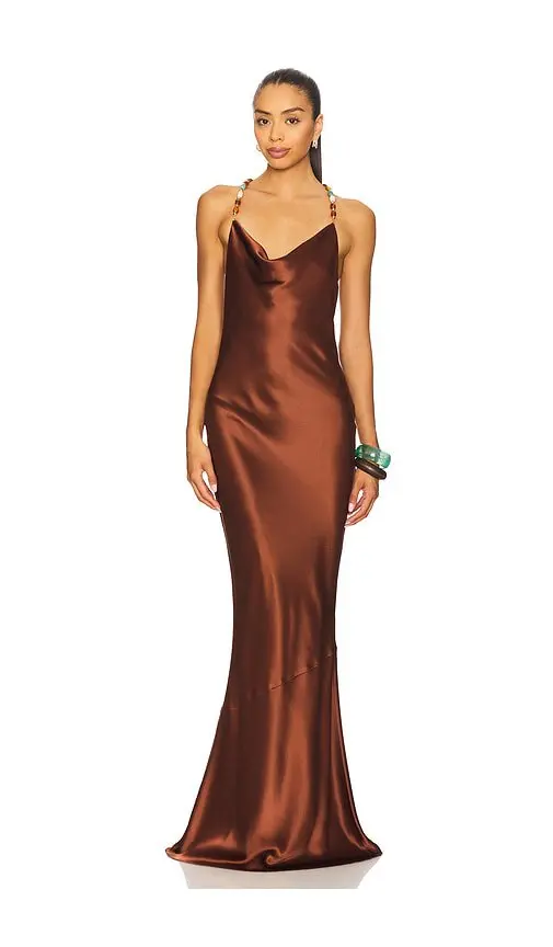 retrofete brown dress Pastel Color Floral Lace Ball Gown Wedding Dress main image 1