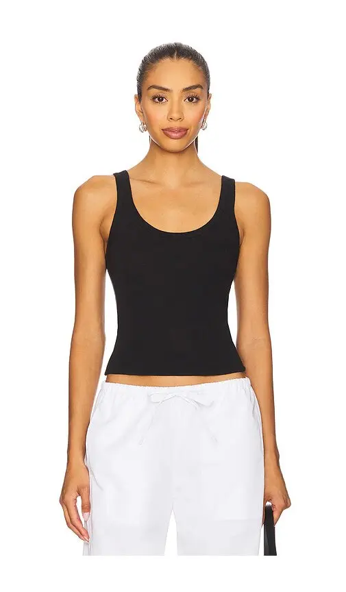 LESET Laura Scoop Neck Tank - Black