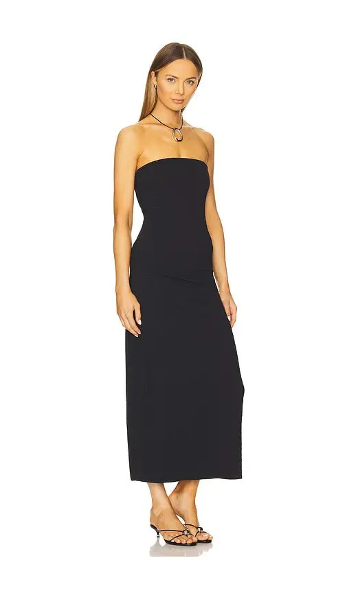 GIGI C Maya Textured Jersey Dress - Black