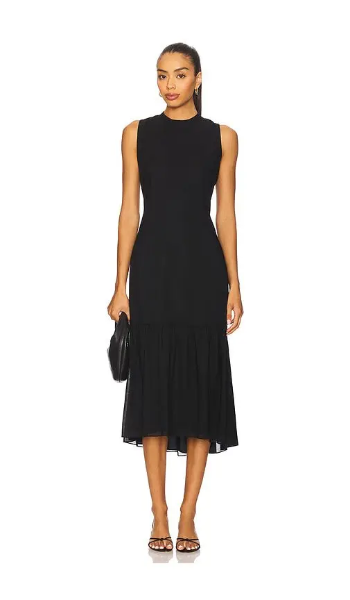 Theory Tiered Tie Neck Dress