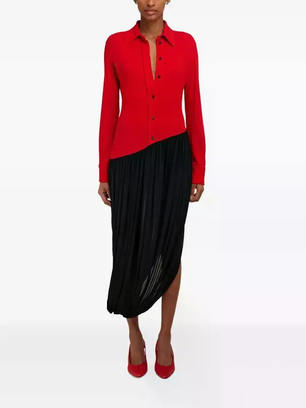 FERRAGAMO Button-up Asymmetrical Dress