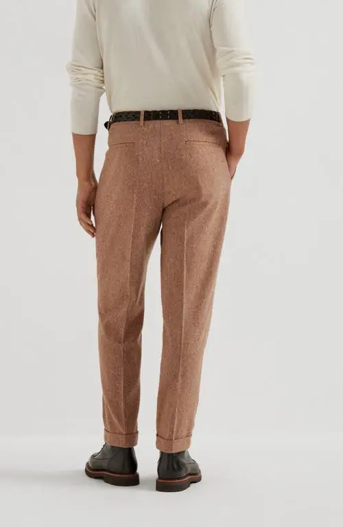 Brunello Cucinelli Chevron Patterned Trousers - Light Brown