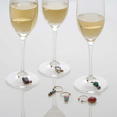 JOANNA BUCHANAN Jeweled Wine Charms - Red