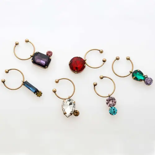 JOANNA BUCHANAN Jeweled Wine Charms - Red