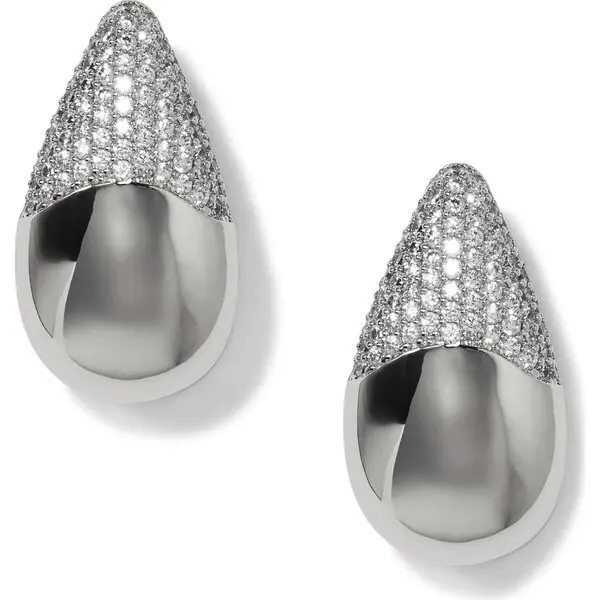 Nadri Alma Pavé Teardrop Earrings - Rhodium
