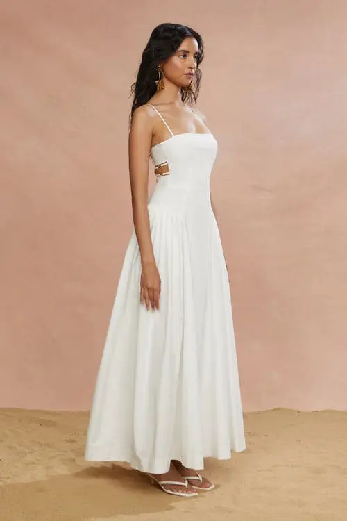 AMUR Aliza Midi Poplin Dress