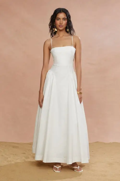 AMUR Aliza Midi Poplin Dress