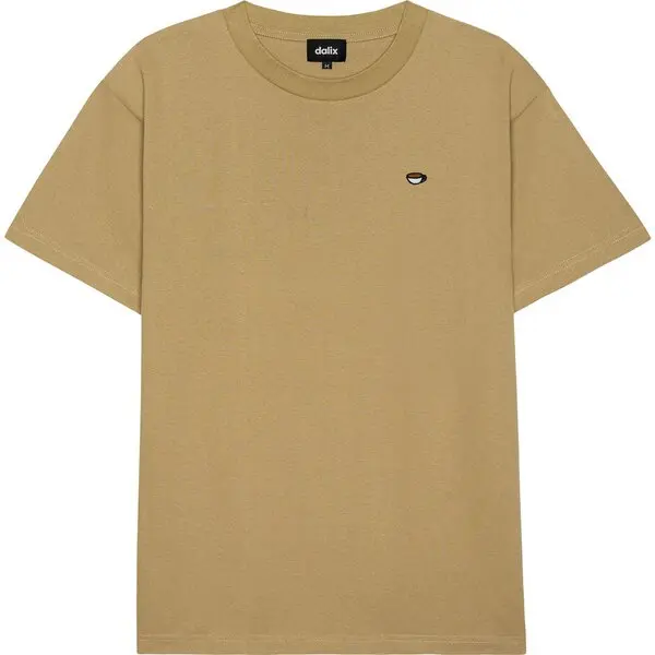 DALIX Lil Coffee Heavy Weight Cotton Tee - Khaki