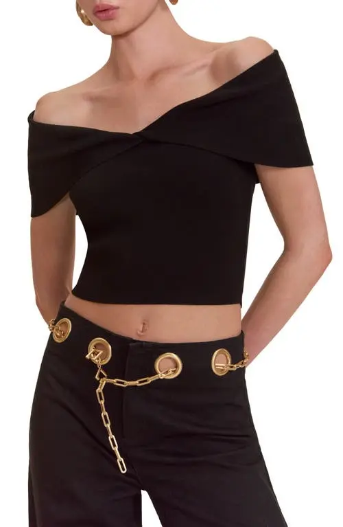 Cult Gaia Prescott Off-the-shoulder Knit Top