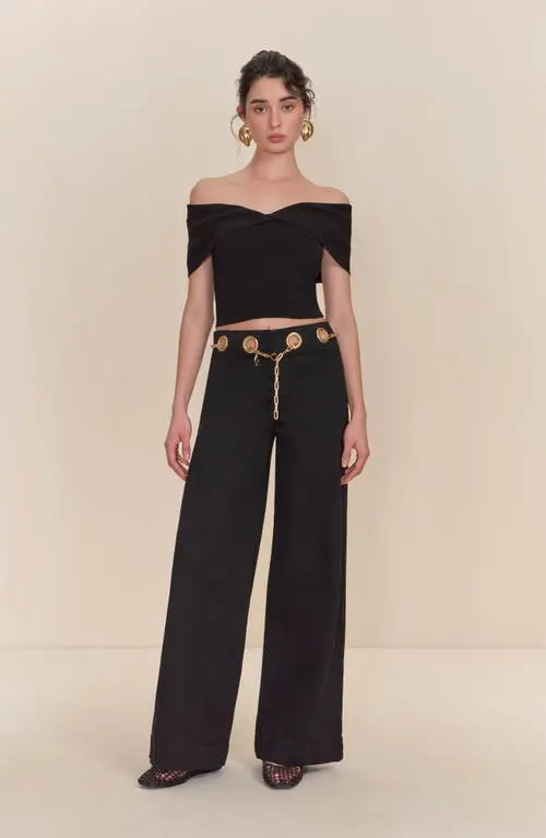 Cult Gaia Prescott Off-the-shoulder Knit Top