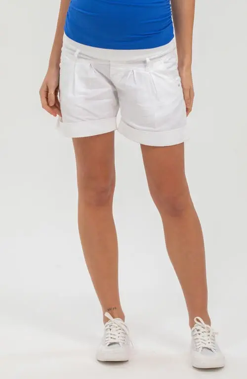 PIETRO BRUNELLI Pleated Maternity Shorts - White