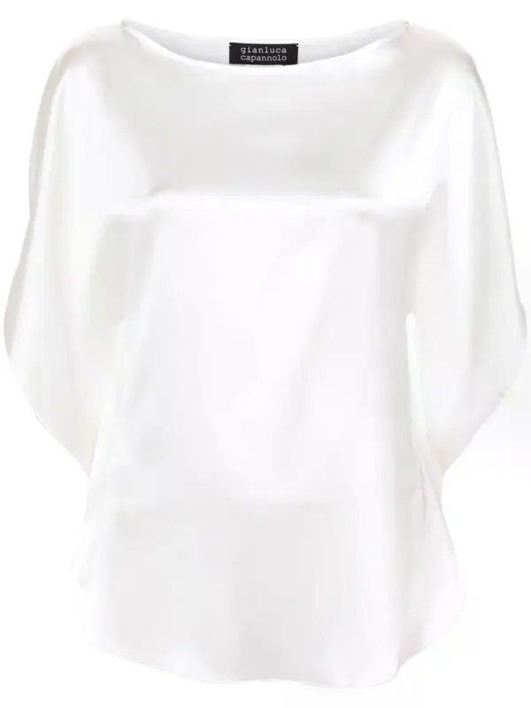 GIANLUCA CAPANNOLO Boat-neck Satin Blouse - White