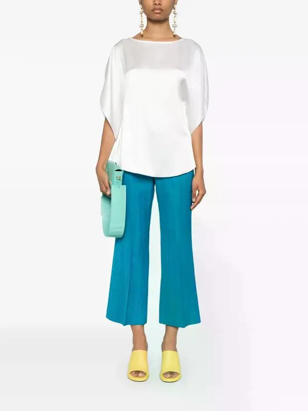 GIANLUCA CAPANNOLO Boat-neck Satin Blouse - White