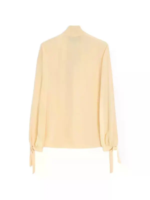 Valentino Garavani Crepe De Chine Shirt With Scarf Detail - Neutrals
