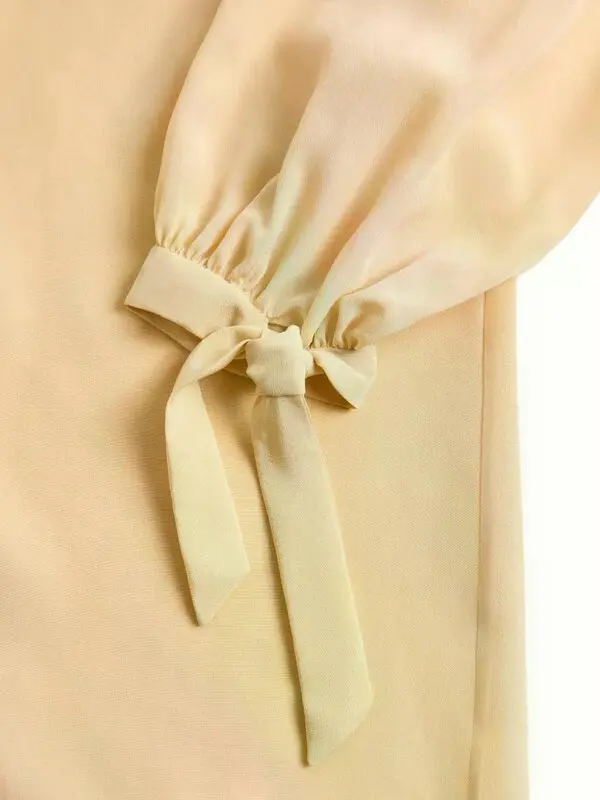 Valentino Garavani Crepe De Chine Shirt With Scarf Detail - Neutrals