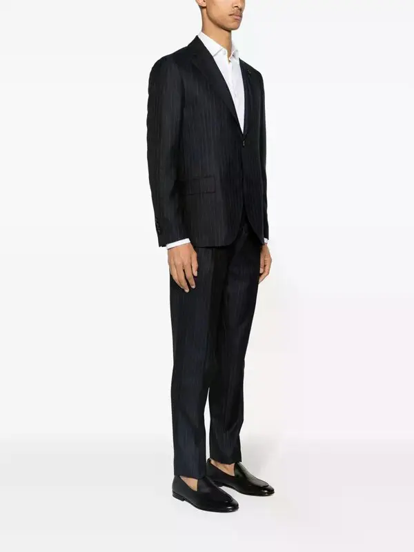 LARDINI Pinstriped Single-breasted Suit - Blue