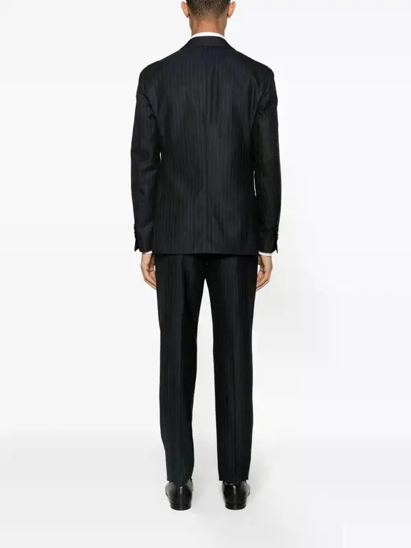 LARDINI Pinstriped Single-breasted Suit - Blue